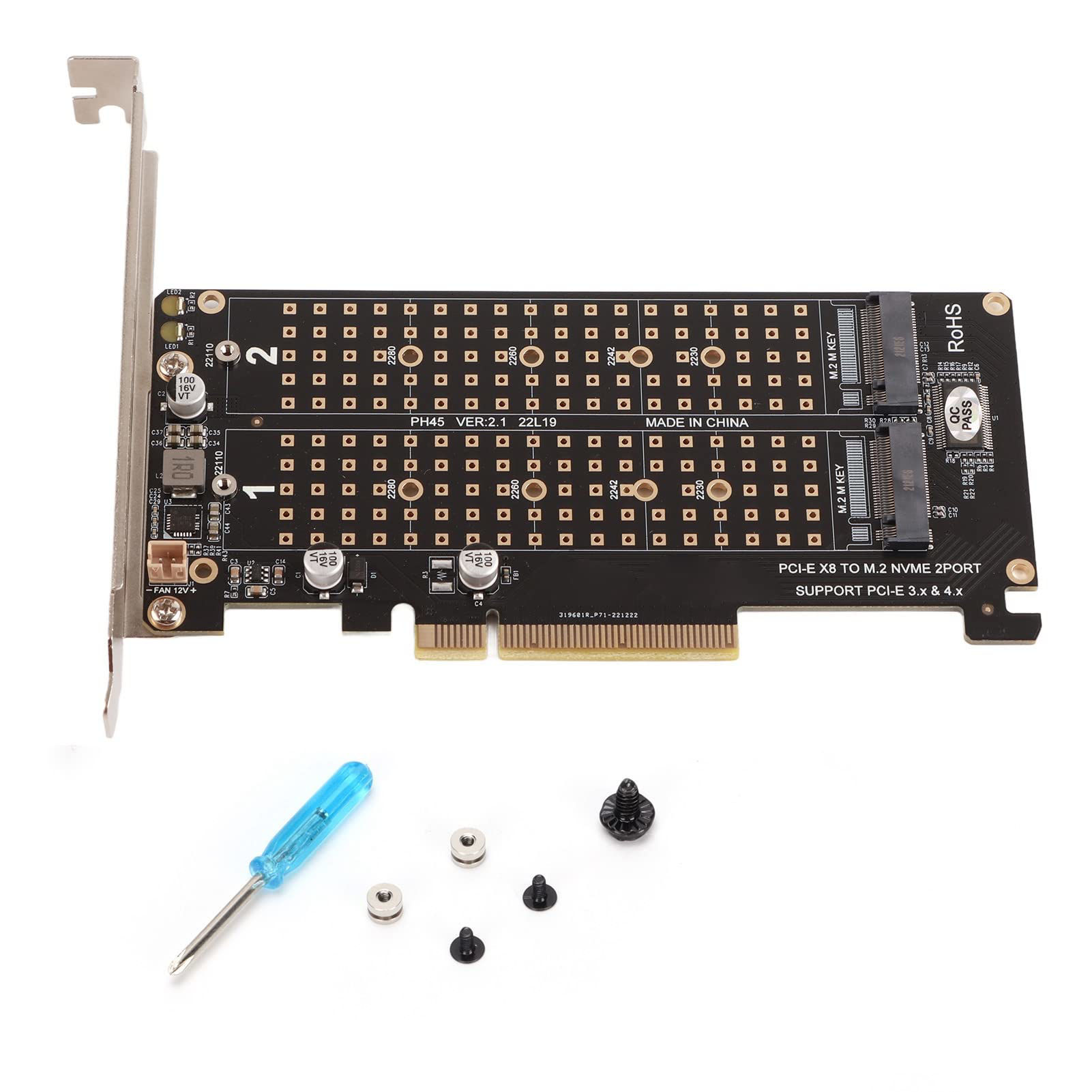 GetUSCart- Adapter Card Kit, Dual M.2 NVMe SSD to PCIE X8 Interface M ...