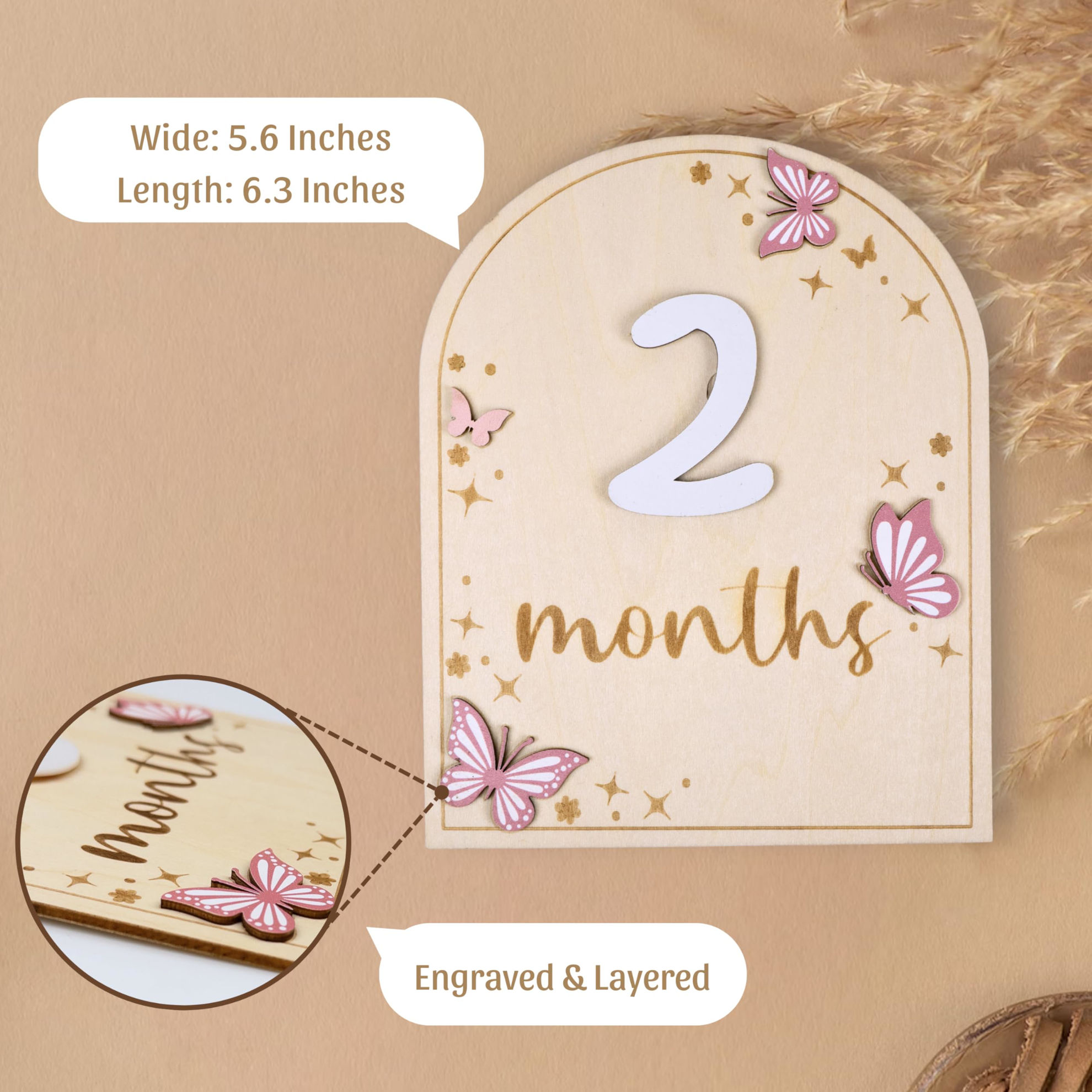GetUSCart- Monthly Baby Milestone Wooden Circle - Baby Monthly ...