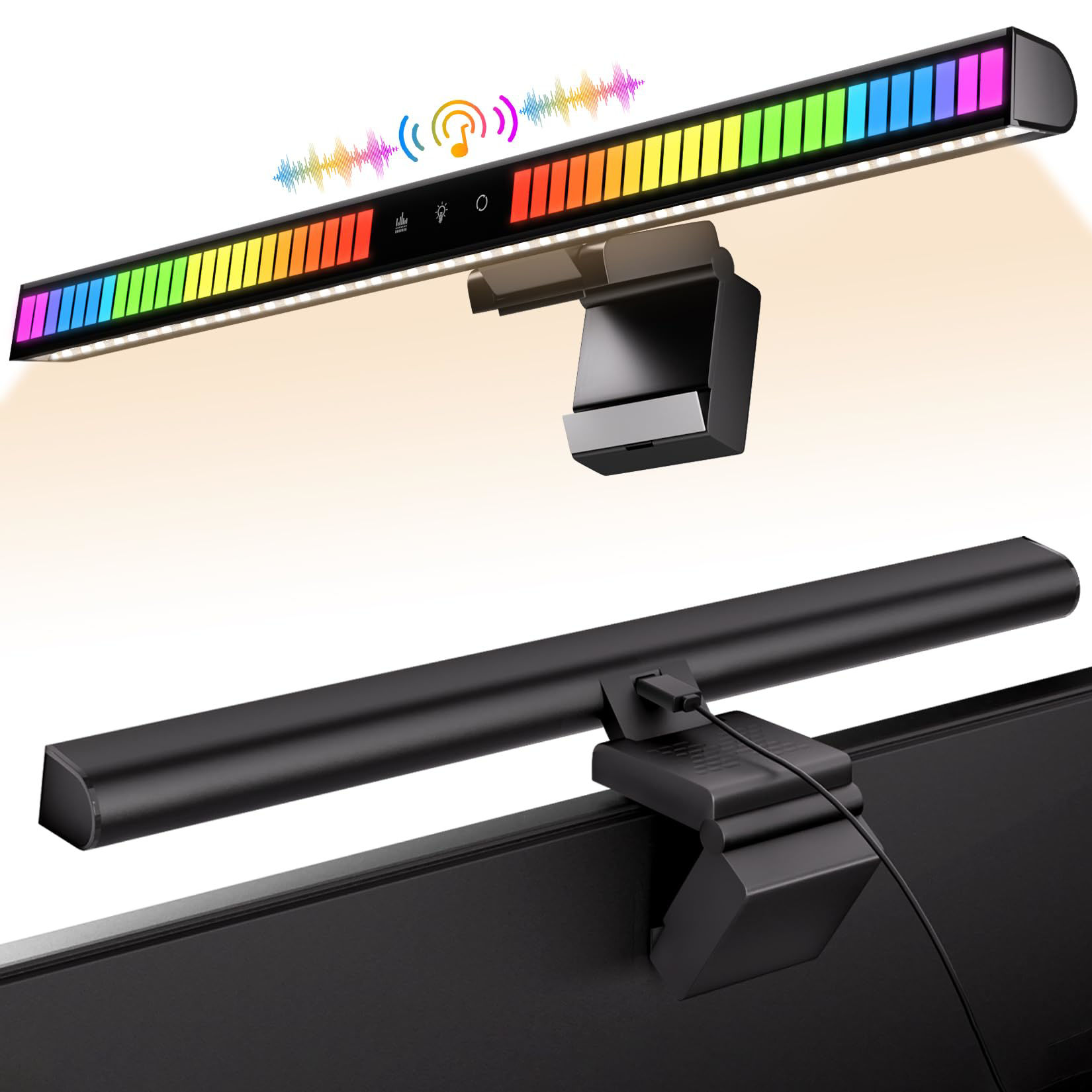 GetUSCart- MLEWGSD Monitor Light Bar RGB USB Voice Activated Lights for ...