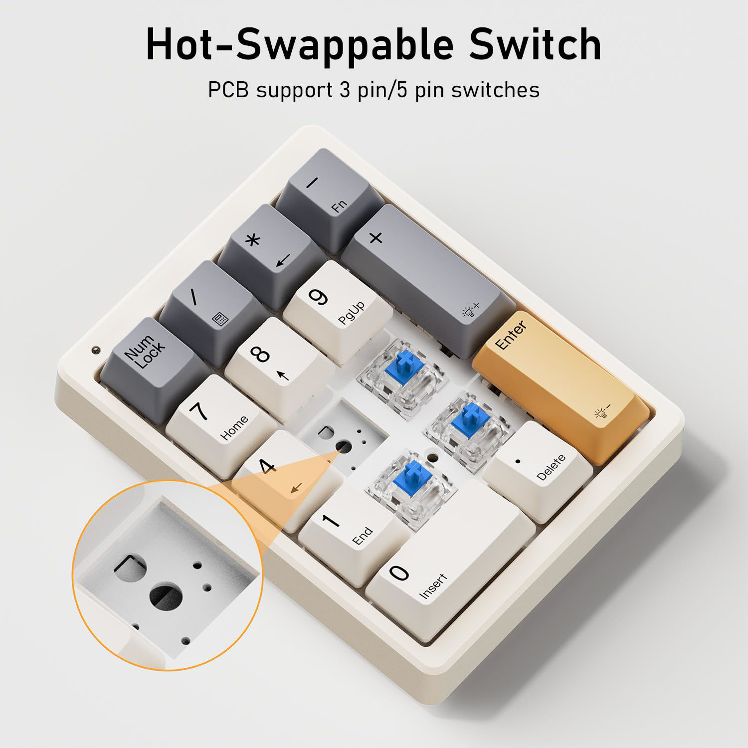 GetUSCart- Kisnt Number Pad, Mechanical Numpad Wired USB Standard 17 ...