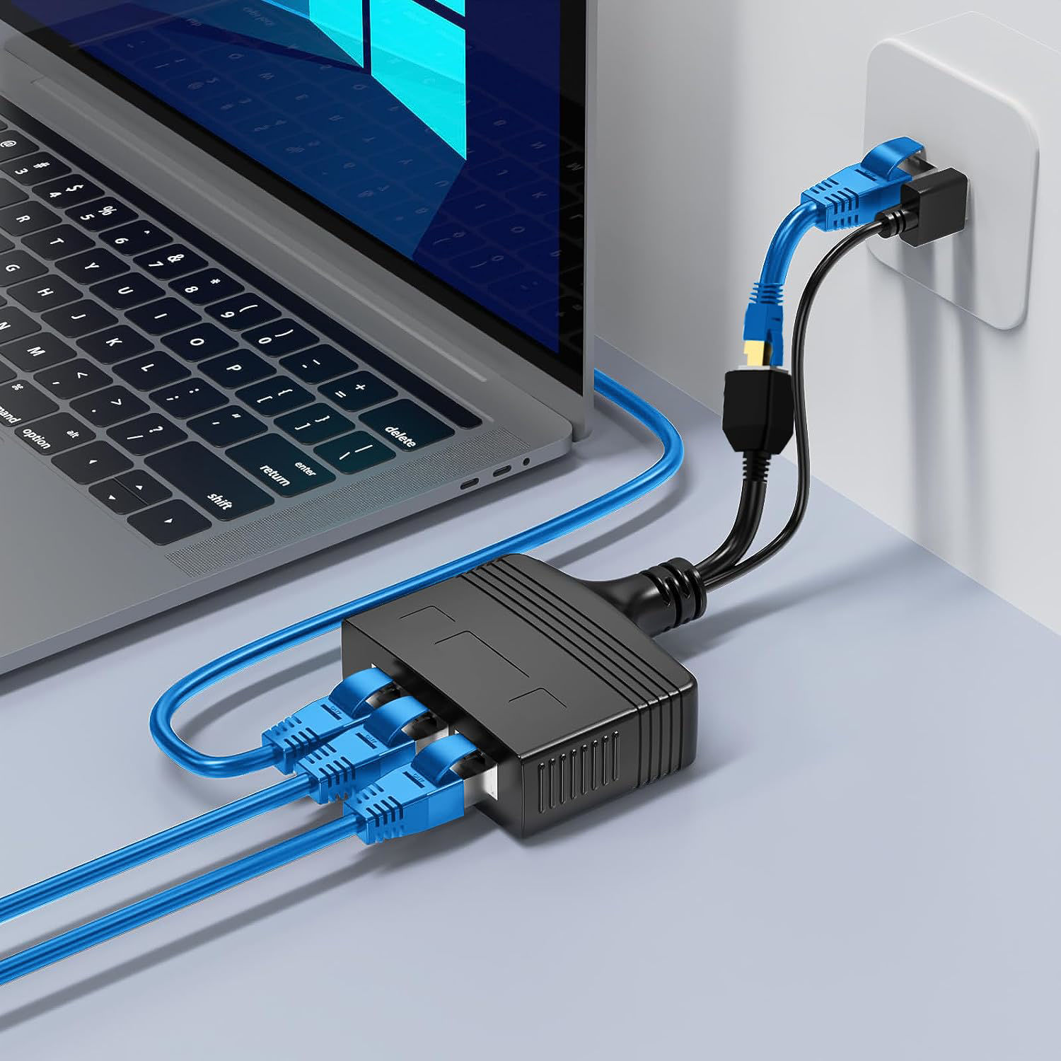 GetUSCart- Ethernet Splitter 1 to 3 High Speed, RJ45 Network 1 to 3 ...