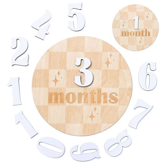 GetUSCart- Baby Monthly Milestone Cards - Wooden Monthly Milestone ...