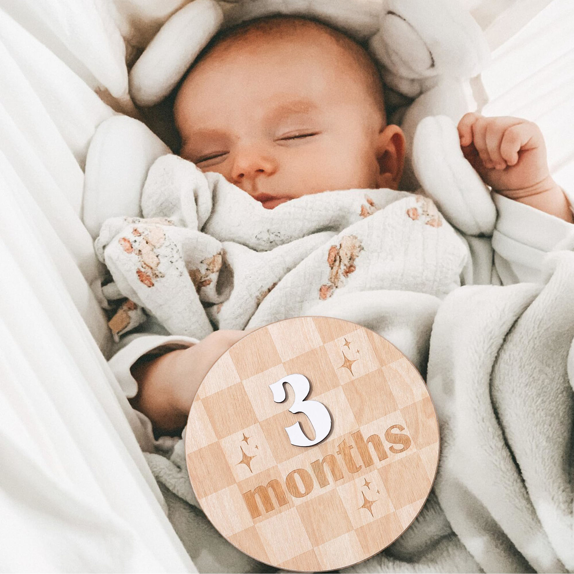 GetUSCart- Baby Monthly Milestone Cards - Wooden Monthly Milestone ...