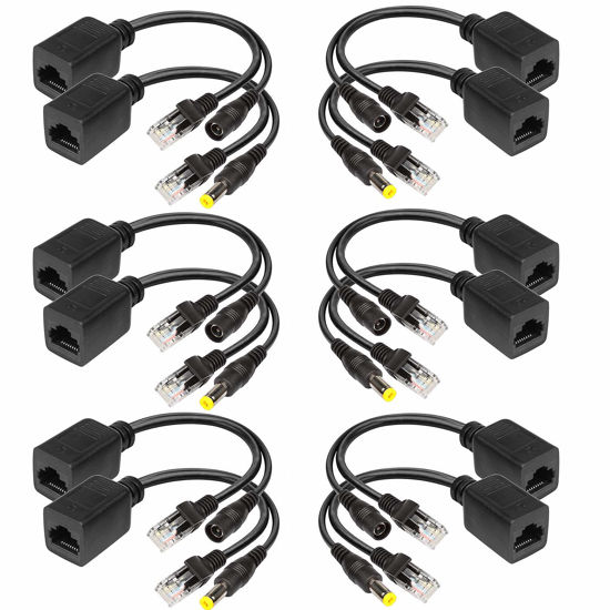 GetUSCart- Passive PoE Injector 6 Pairs PoE Splitter Kit Passive PoE ...