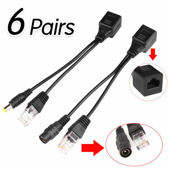 GetUSCart- Passive PoE Injector 6 Pairs PoE Splitter Kit Passive PoE ...