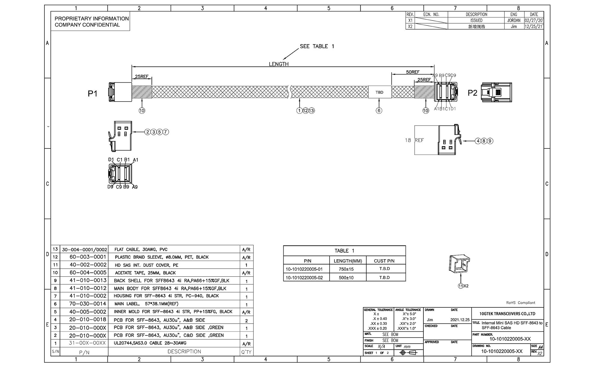 GetUSCart- 10Gtek# Internal Mini SAS HD SFF-8643 to SFF-8643 Cable ...