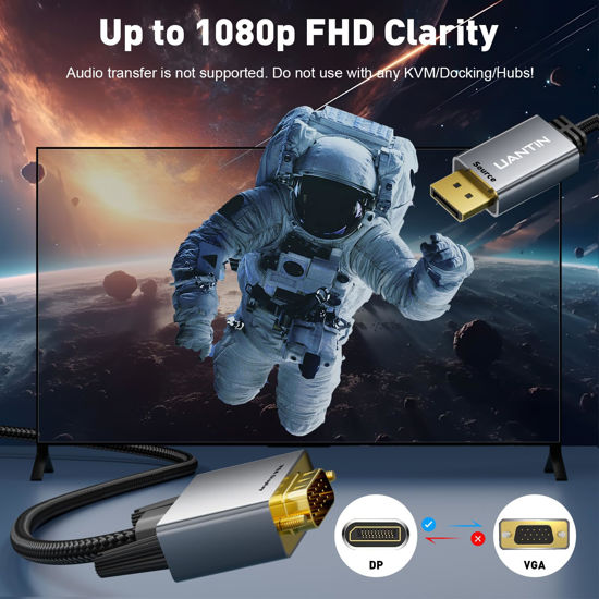 GetUSCart- UANTIN DisplayPort to VGA Cable Adapter 6FT |Aluminum Shell ...