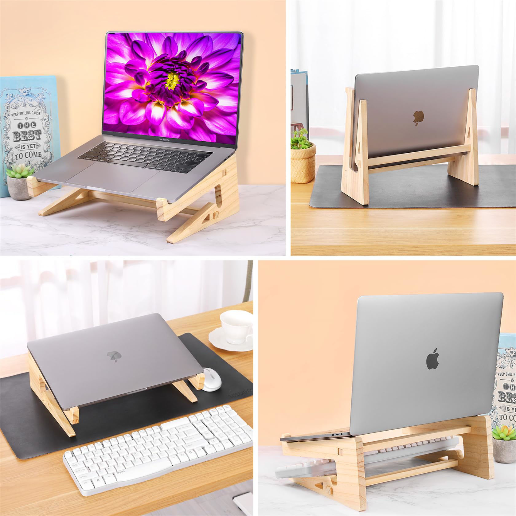 GetUSCart- Wood Laptop Stand,Universal Computer Stands for Desk ...
