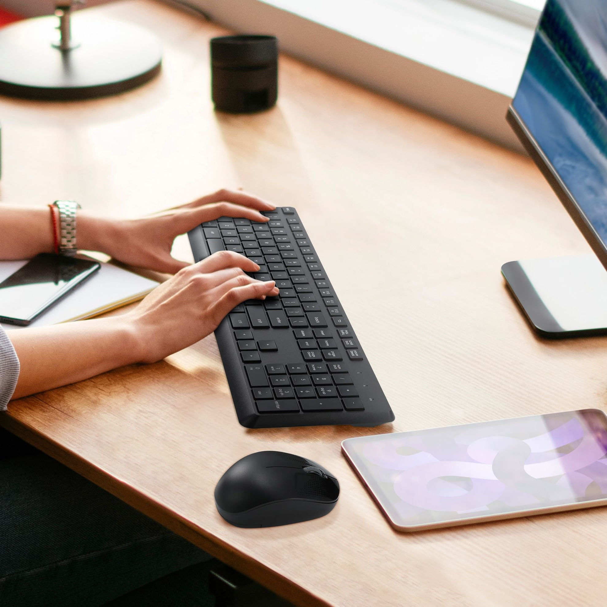 Getuscart Wireless Keyboard And Mouse Combo For Windows 2 4g Full Sized External Cordless