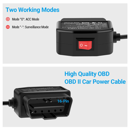 GetUSCart- ssontong Upgraded OBD2 OBD Power Cable for Dash Camera, OBD ...