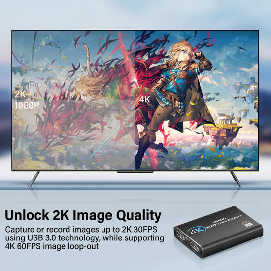 GetUSCart- HDMI Video Capture Card for Switch - 4K External Capture Card for Streaming with USB ...