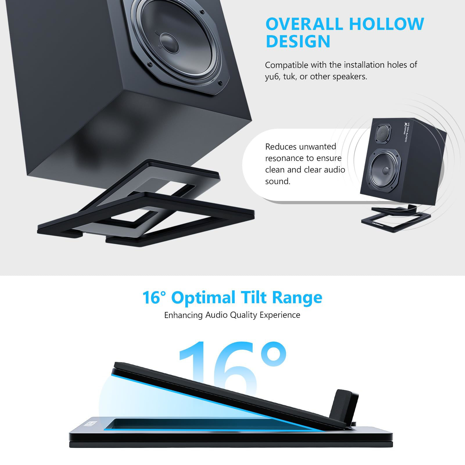 GetUSCart- VKheroKV C-1 Desktop Speaker Stands for Small Speakers ...