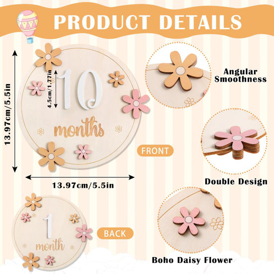 GetUSCart- Beeveer Baby Monthly Milestone Cards with 11 Interchangeable ...