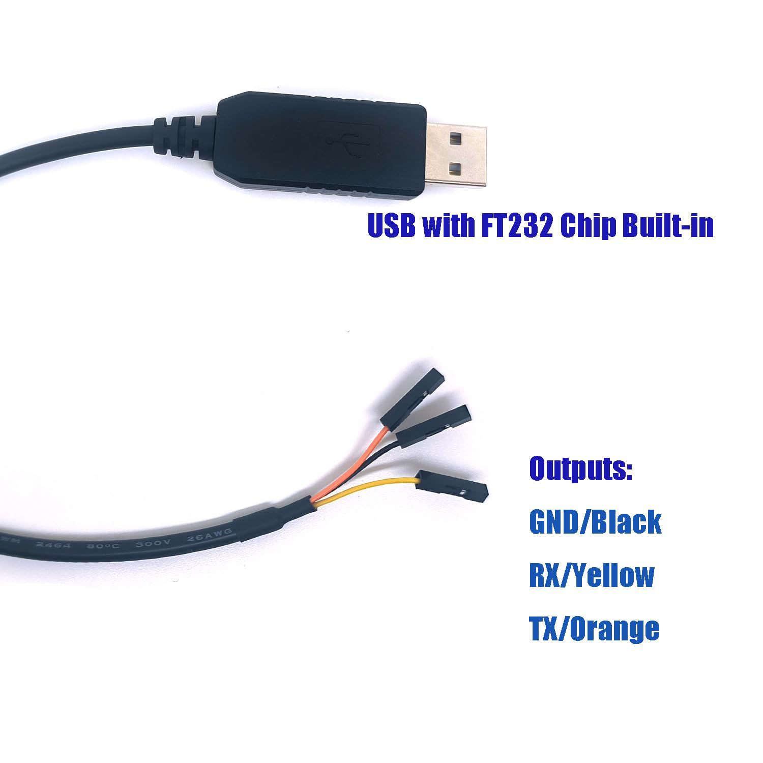 GetUSCart- NITOMTYU USB to TTL Serial 3.3V Adapter Cable Built-in FT232 ...