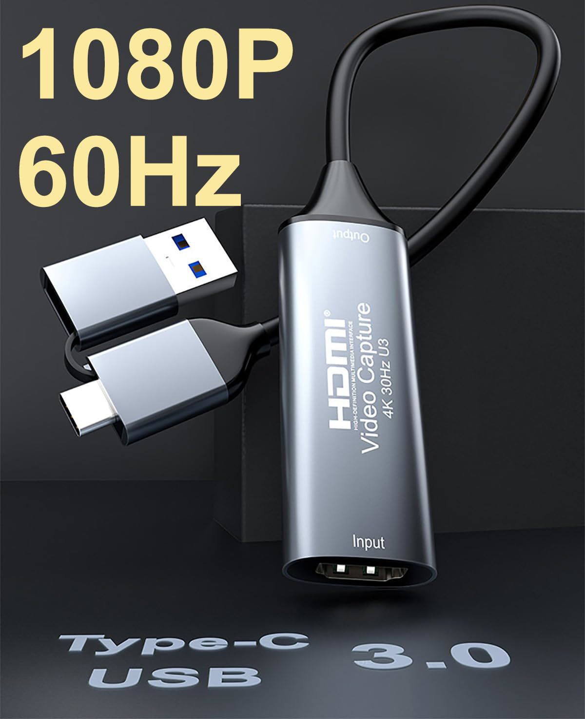 GetUSCart- AMZHRLY 4K HDMI to USB 3.0 Type C Video Capture Card 1080P ...