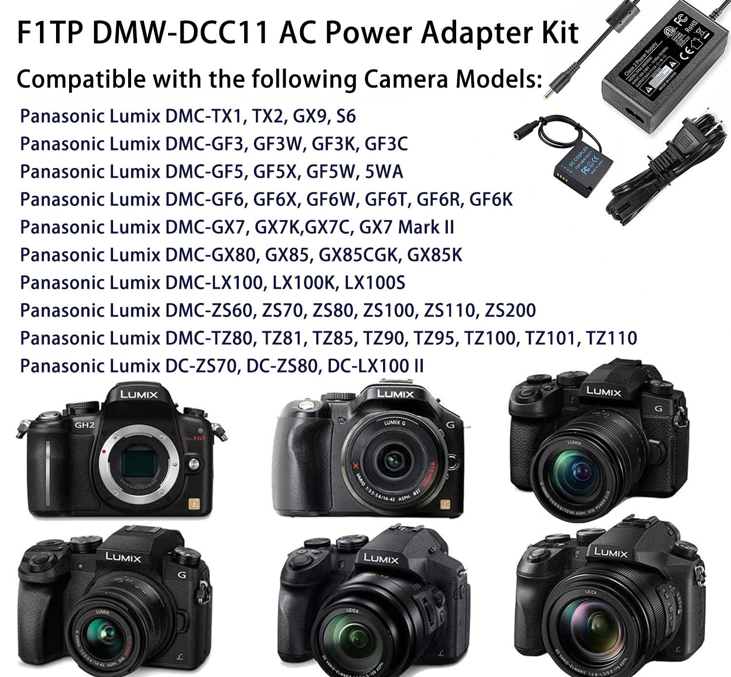 GetUSCart- F1TP DMW-AC10 AC Power Adapter DMW-DCC11 DC Coupler Dummy ...