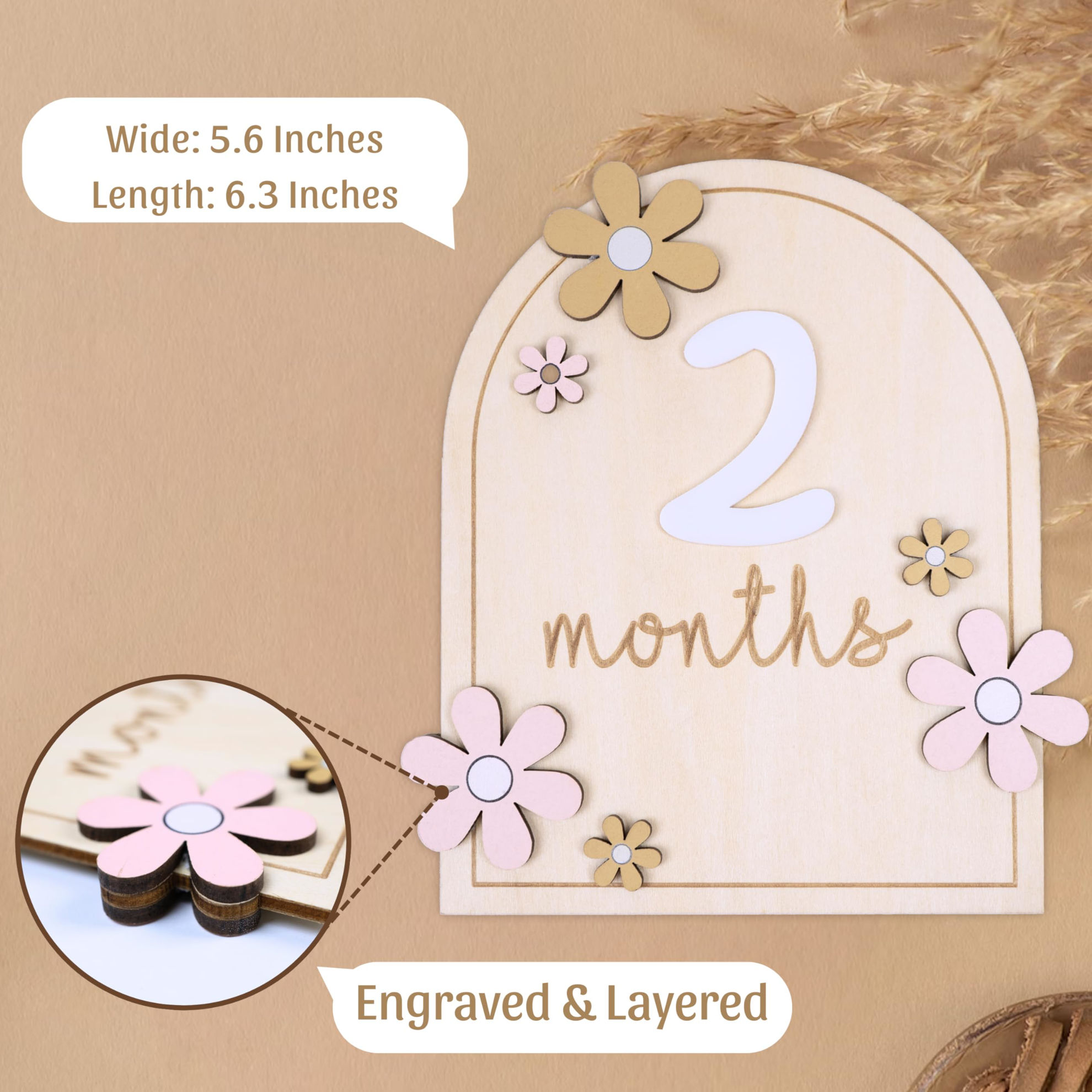 GetUSCart- Monthly Baby Milestone Wooden Circle - Baby Monthly ...