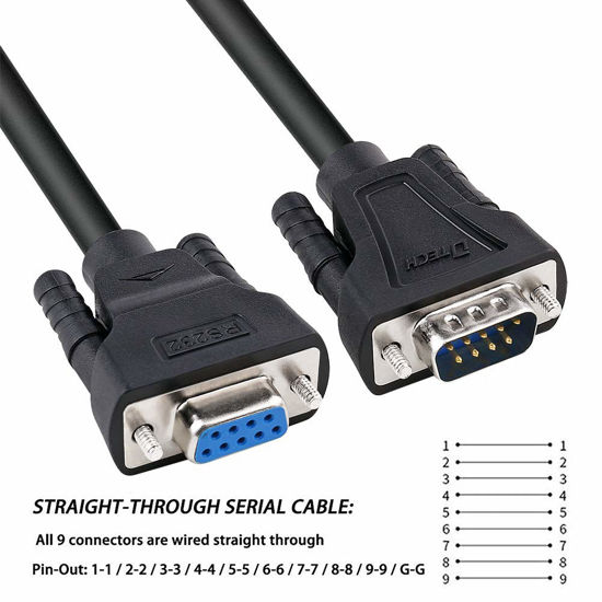 GetUSCart- DTech 1.5ft COM Port Serial Cable Male to Female RS232 ...