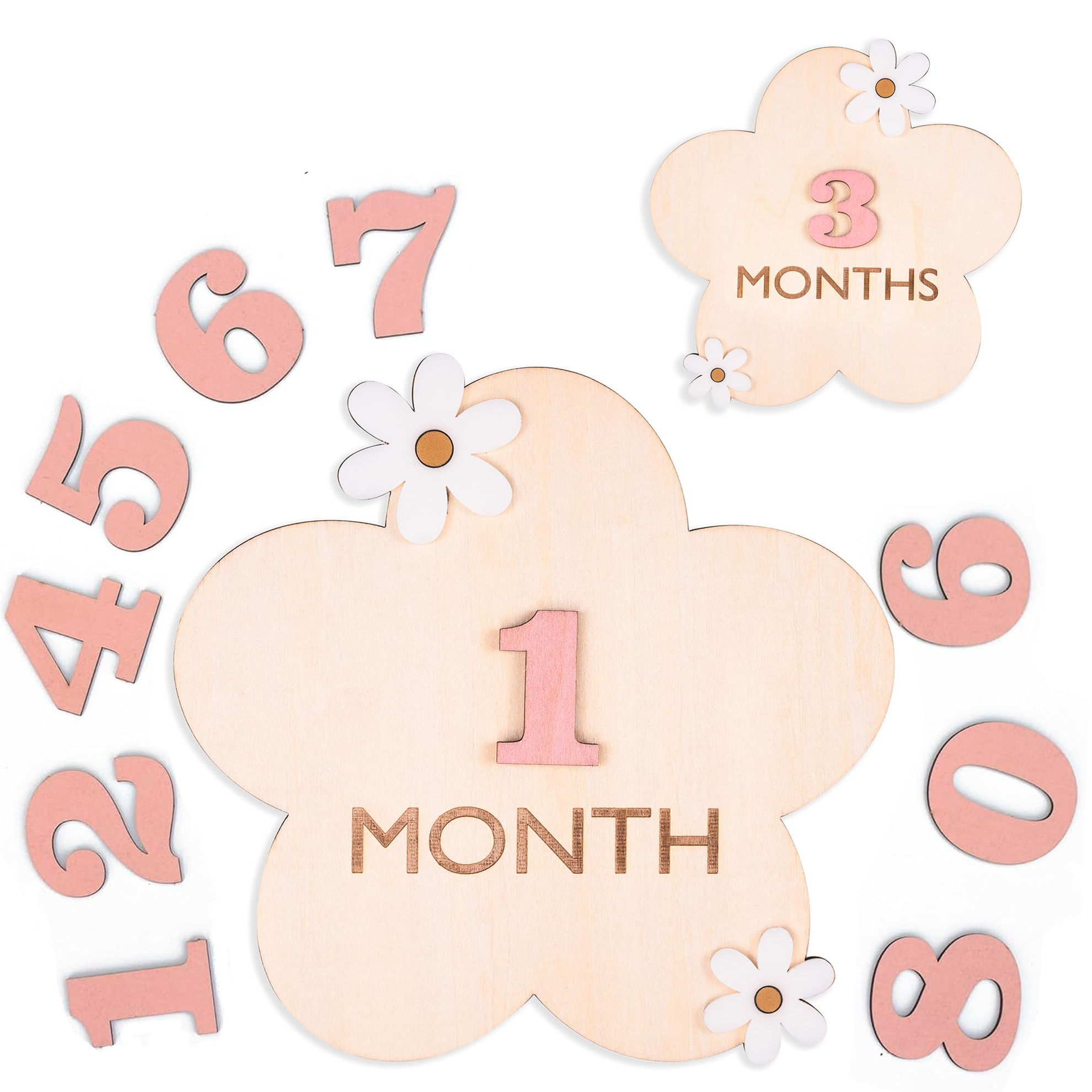 GetUSCart- Baby Monthly Milestone, Wooden Baby Milestone Signs, Monthly ...