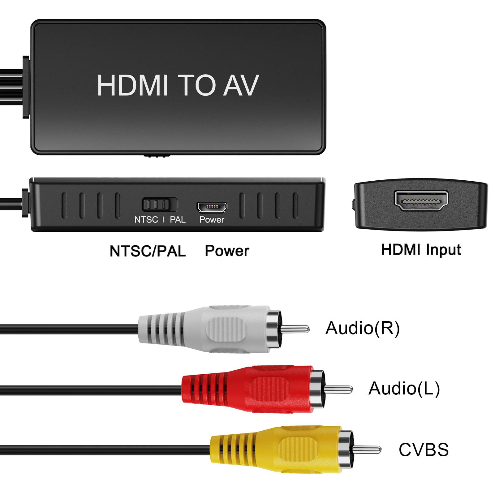 GetUSCart- HDMI to RCA Converter, HDMI to AV Adapter for Old TV, HDMI ...