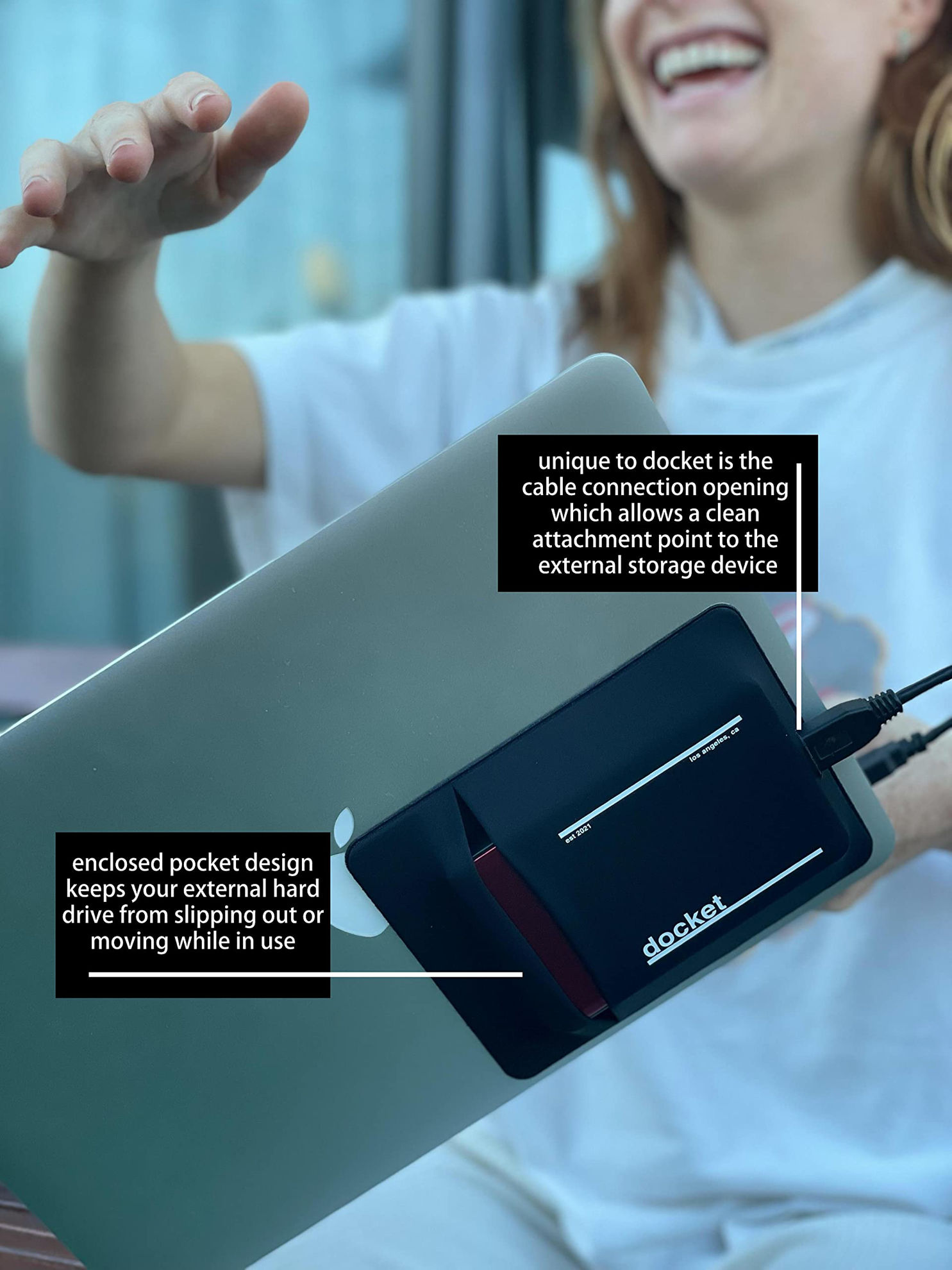 GetUSCart- docket External Hard Drive Holder for Laptop - Closed Pocket ...