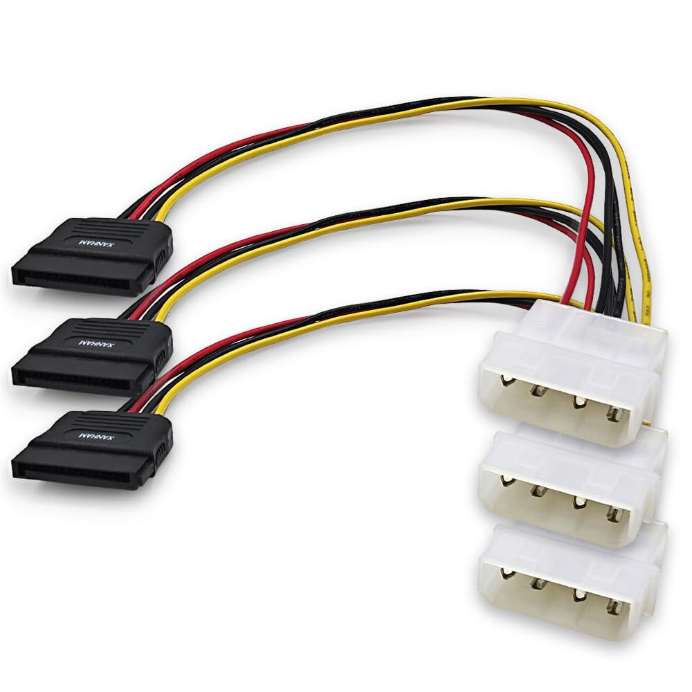 GetUSCart- XANHAM 3-Pack 7.8 Inch 4 Pin Molex to SATA Power Cable, IDE ...