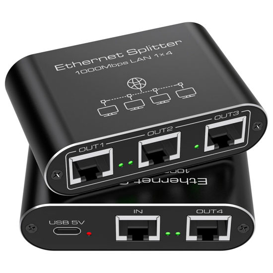 GetUSCart- PVBCTCSID Ethernet Splitter 1 to 4 1000Mbps Internet ...