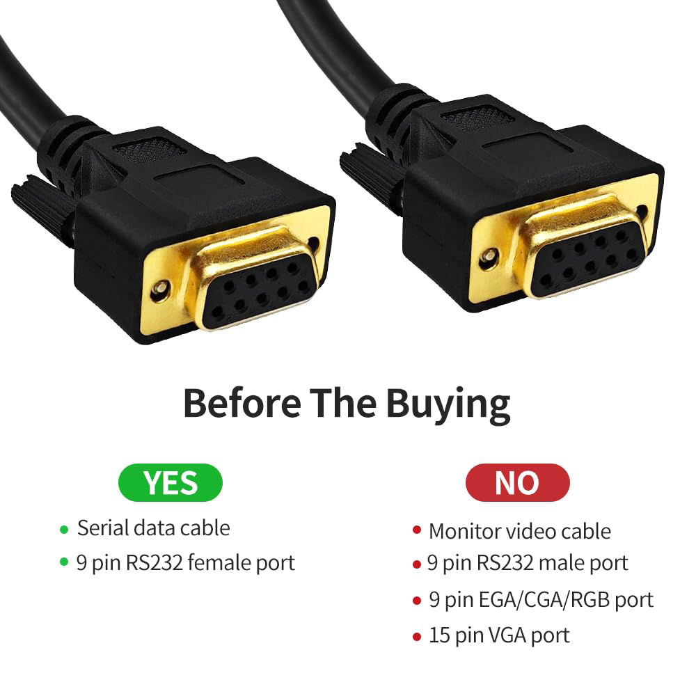GetUSCart- XANHAM 3.3 Feet(1 Meter) DB9 Straight Through 9 Pin RS232 ...