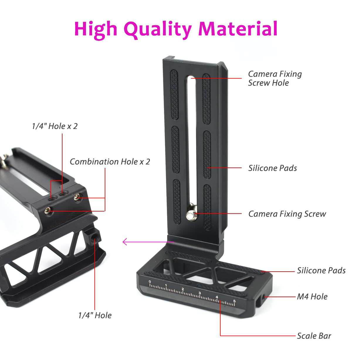 GetUSCart- Akeipho L Bracket Vertical Mount for DJI Ronin SC, Aluminum Camera Quick Release ...