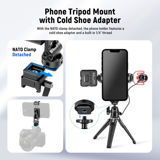 GetUSCart- Neewer Metal Phone Tripod Mount with Cold Shoe Mount & NATO ...