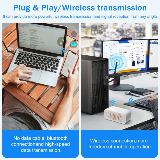 GetUSCart- USB Bluetooth Adapter 5.3 for Desktop PC, Real Plug & Play ...