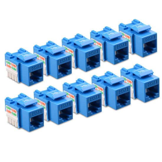 GetUSCart- Cable Matters [UL Listed] 10-Pack 10Gbps Cat6 Keystone Jacks, RJ45 Keystone Jack ...