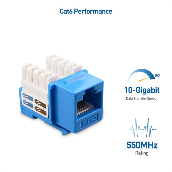 GetUSCart- Cable Matters [UL Listed] 10-Pack 10Gbps Cat6 Keystone Jacks, RJ45 Keystone Jack ...