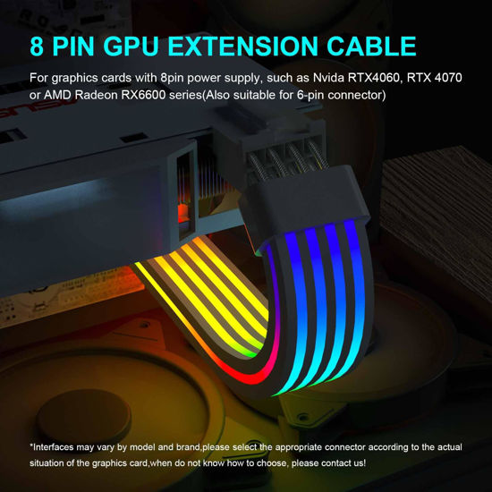 GetUSCart- Sirlyr 8 Pin RGB GPU Cable,RGB PSU Cables Extension ...