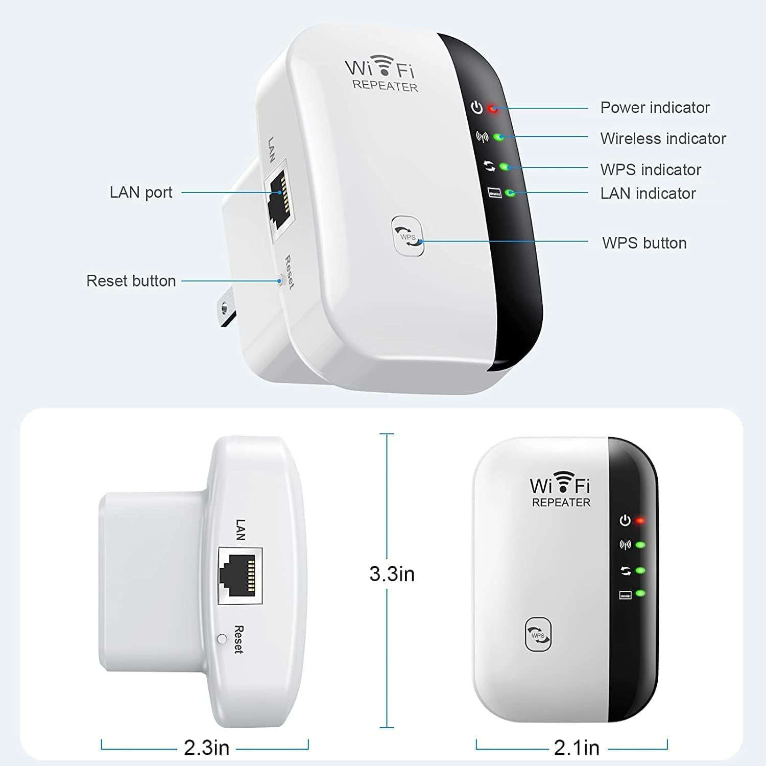 GetUSCart- WiFi Extender Signal Booster Up to 5000sq.ft and 46 Devices ...