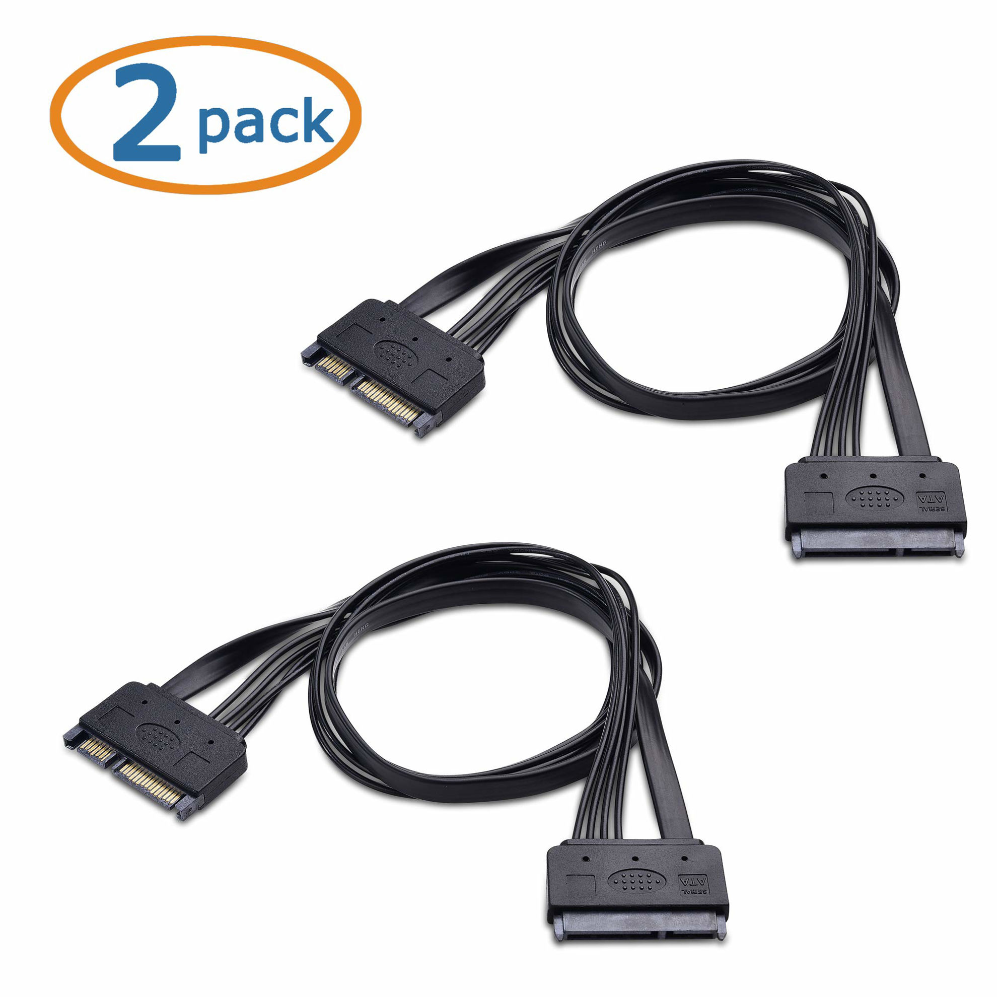 GetUSCart- Cable Matters 2-Pack 22-Pin Power and Data SATA Extension ...