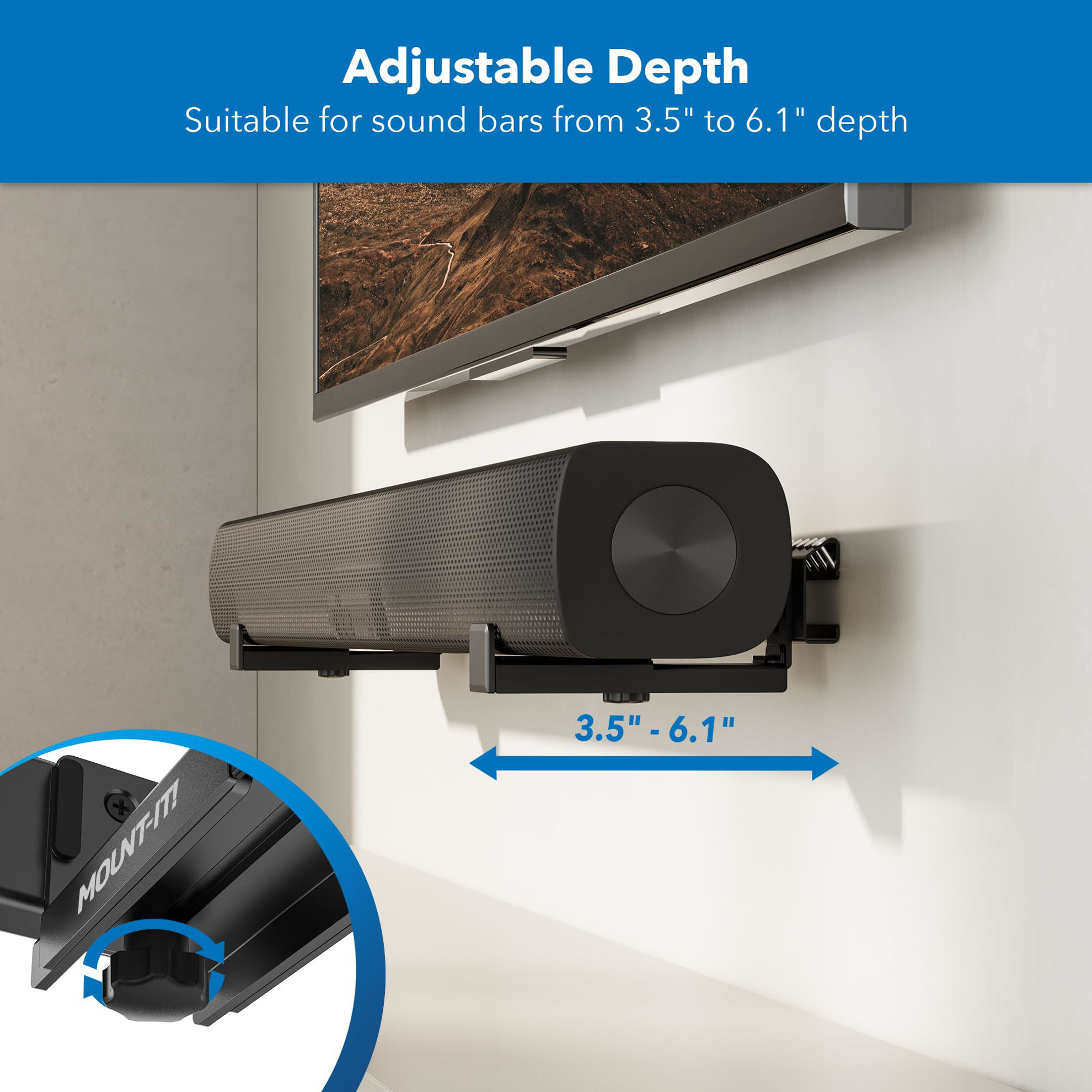 GetUSCart- Mount-It! No Stud Sound Bar Wall Mount, Studless Soundbar ...