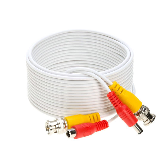 GetUSCart- 100FT White Premade BNC Video Power Cable Extension Wire for ...
