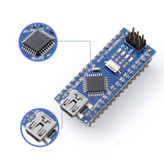 GetUSCart- ELEGOO Pre-soldered Nano Board CH 340/ATmega+328P with USB ...