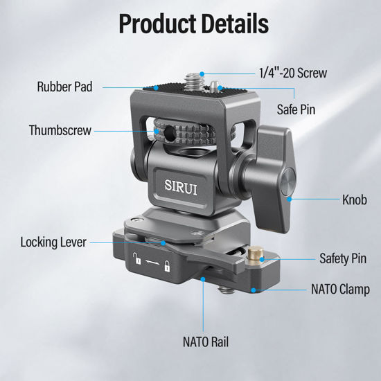 GetUSCart- SIRUI Camera Monitor Holder with NATO System Mount, 360 ...