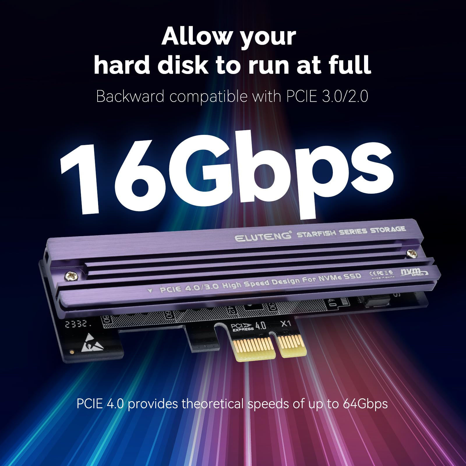 GetUSCart- ELUTENG PCIe NVMe Adapter with Aluminum Heatsink M.2 PCIe ...