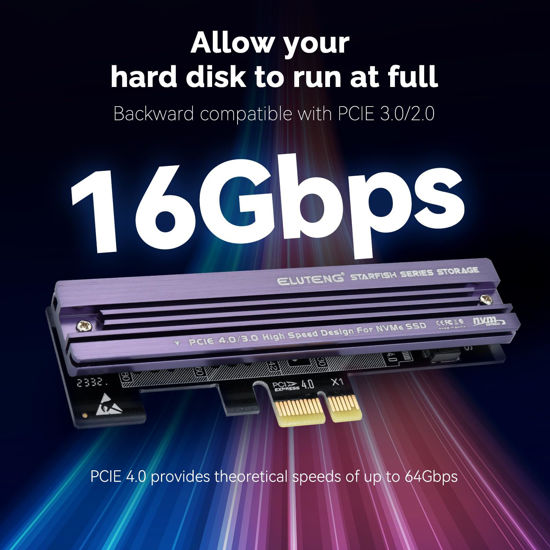 GetUSCart- ELUTENG PCIe NVMe Adapter with Aluminum Heatsink M.2 PCIe Adapter Supports PCI ...