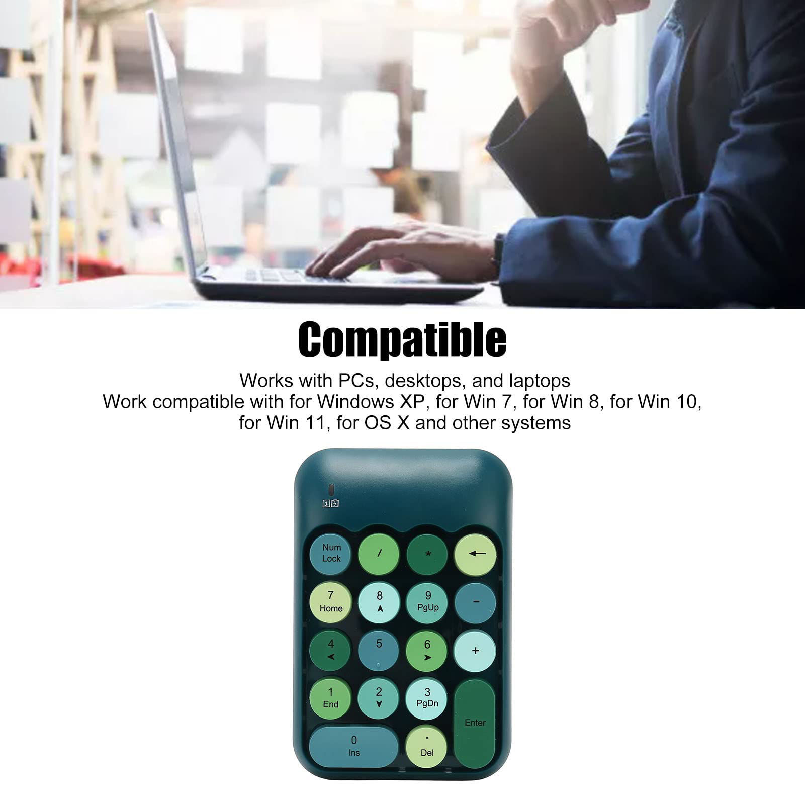 GetUSCart- 2.4Ghz Wireless Numeric Keypad, 18 Keys Mini Numeric Keypad ...