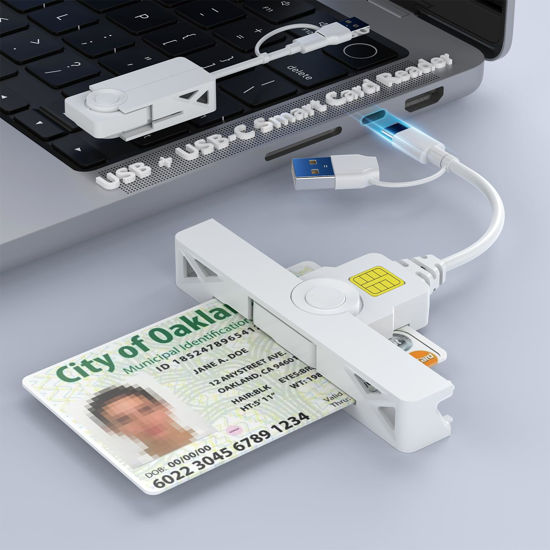 GetUSCart- CAC Card Reader USB/USB C 2 in1 DOD Military USB Common ...