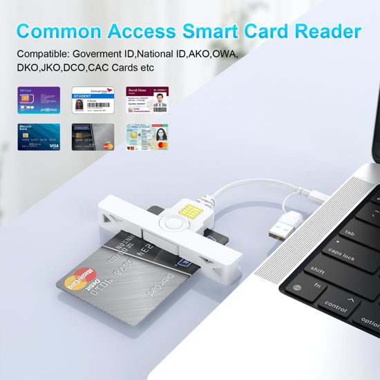 GetUSCart- CAC Card Reader USB/USB C 2 in1 DOD Military USB Common ...