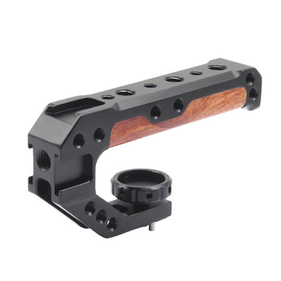GetUSCart- Wooden Camera Top Handle with 3 Cold Shoes to Mount DSLR ...