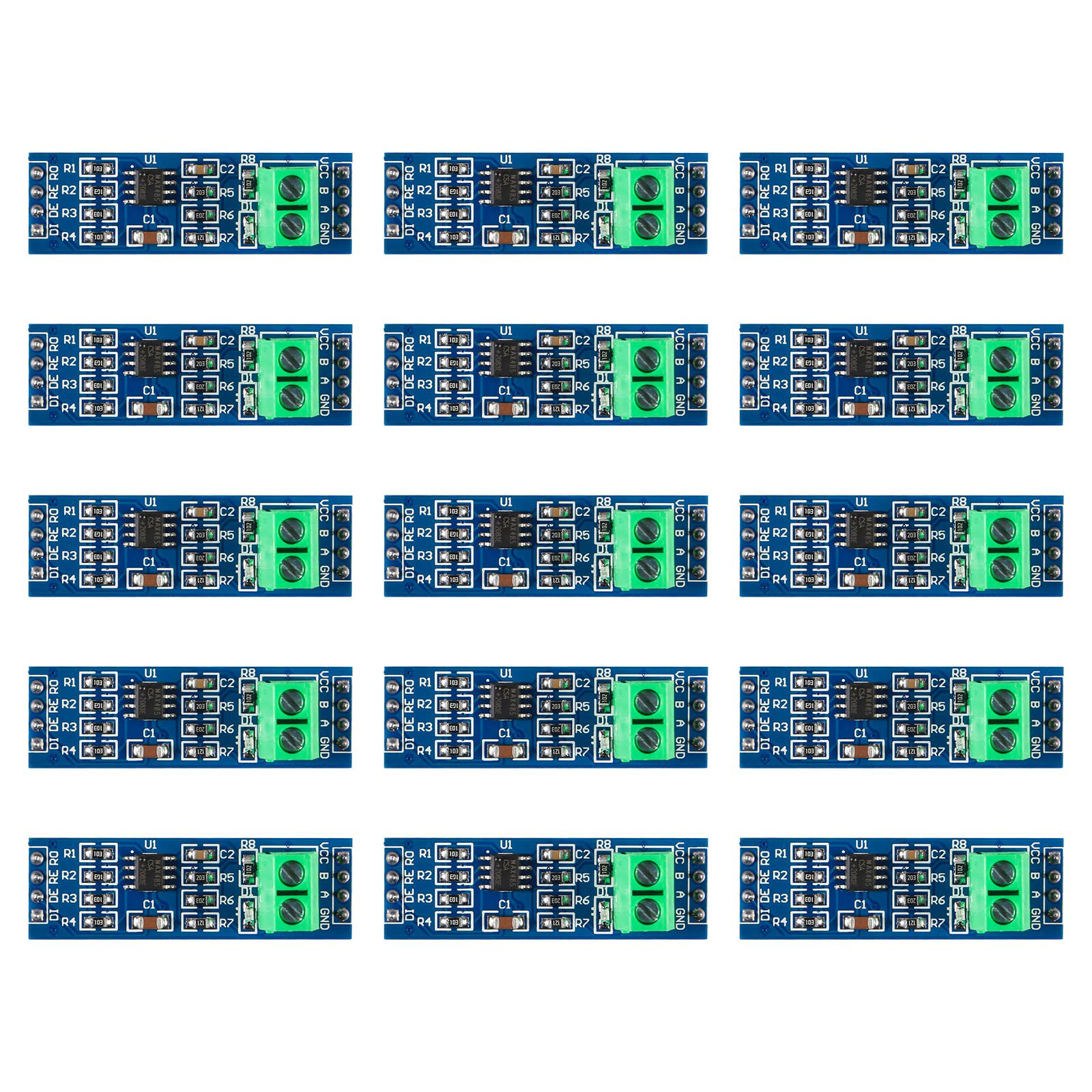 GetUSCart- QCCAN 15PCS MAX485 RS485 Transceiver Module TTL UART Serial to RS-485 Module for ...