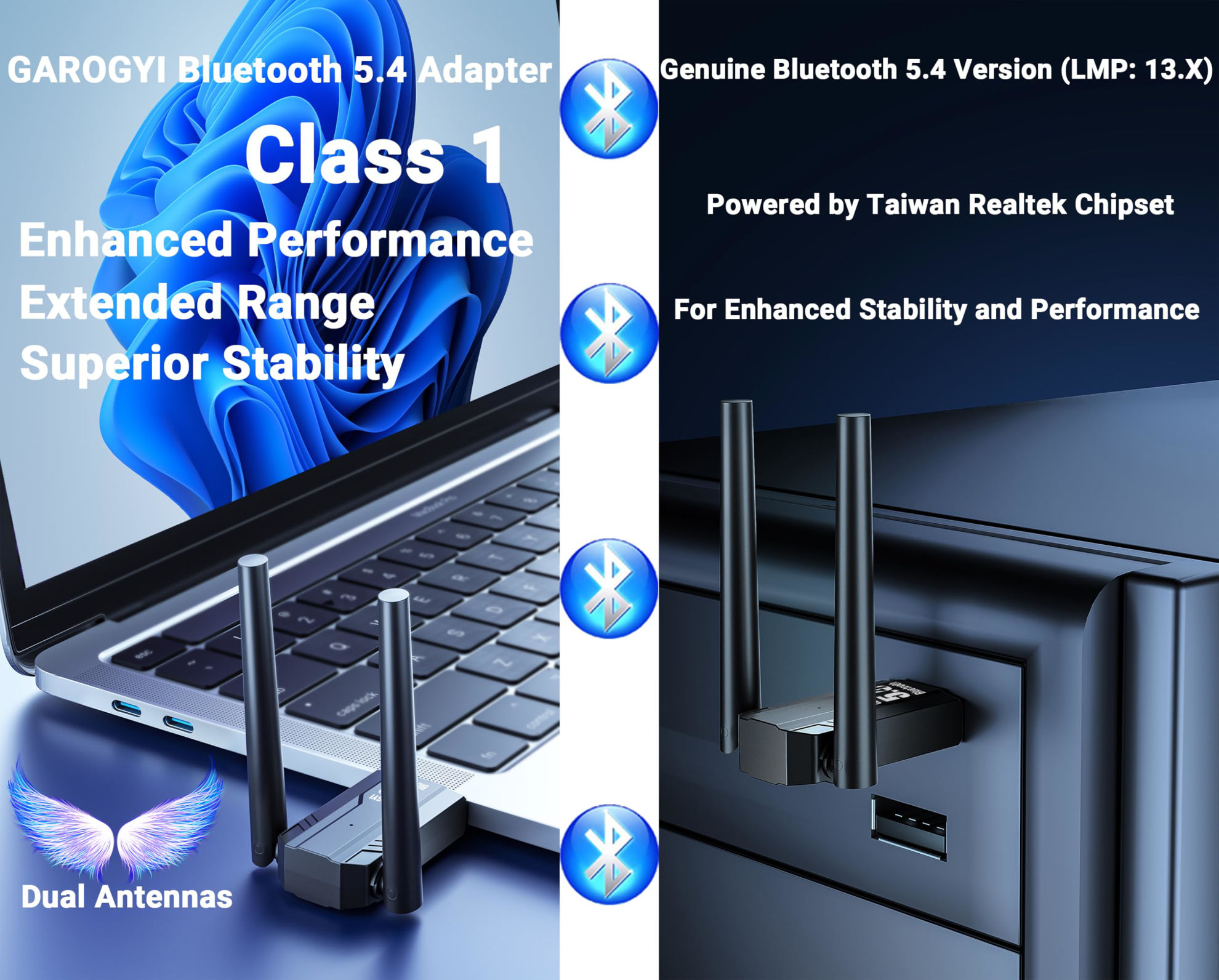 GetUSCart- GAROGYI Bluetooth 5.4 USB Adapter Pro Max Ultra Long Range ...