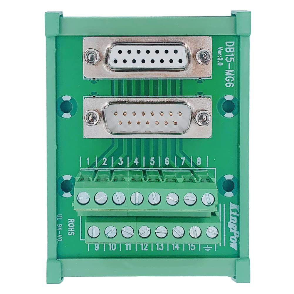 GetUSCart- Jienk DB15 Male/Female D-SUB Din Rail Mount Interface Module, RS232 D-SUB Serial to ...