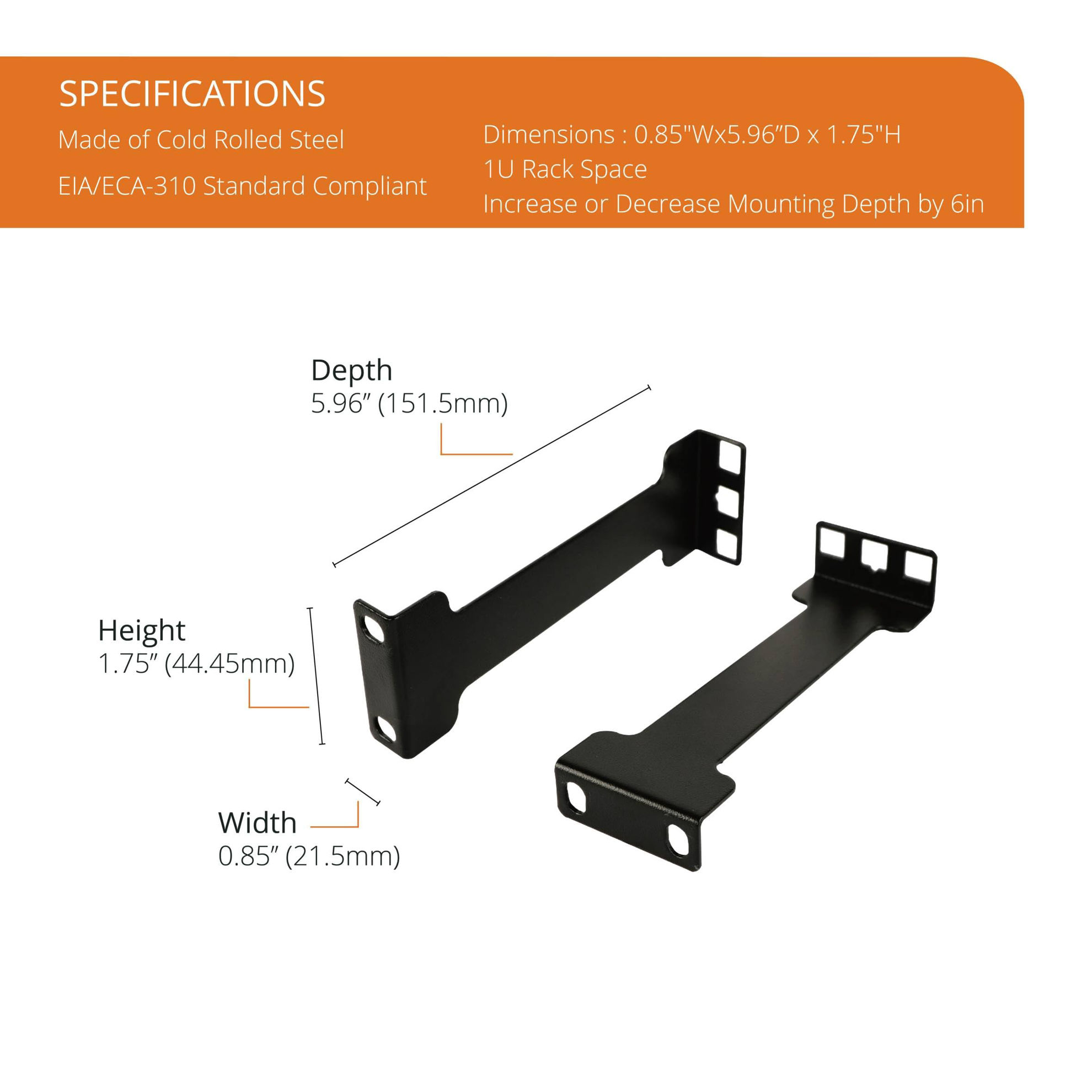 GetUSCart- Tecmojo Server Rack Depth Extender - 1U - 6inch / 15.24 cm ...